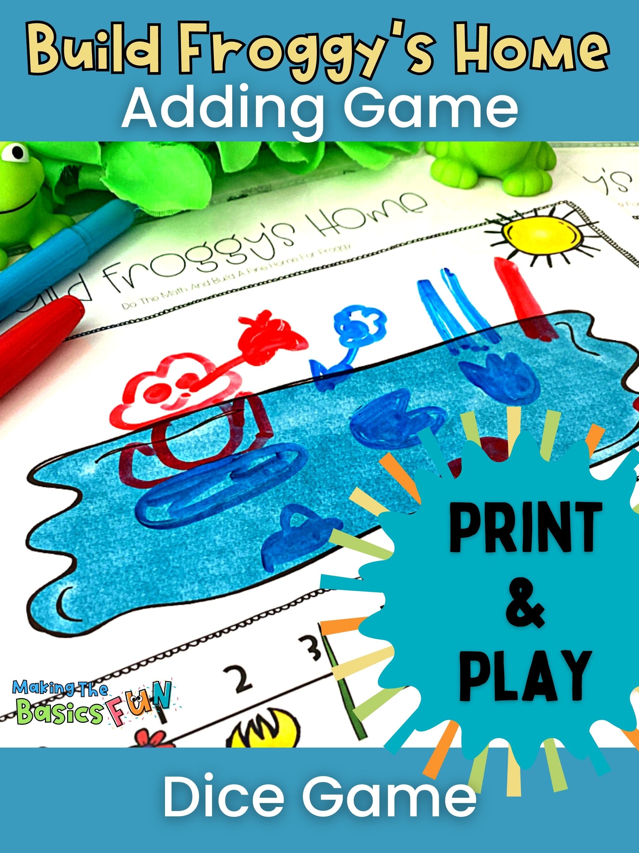 Adding To Ten - Build Froggy A Home Math Game – Making The Basics Fun Store