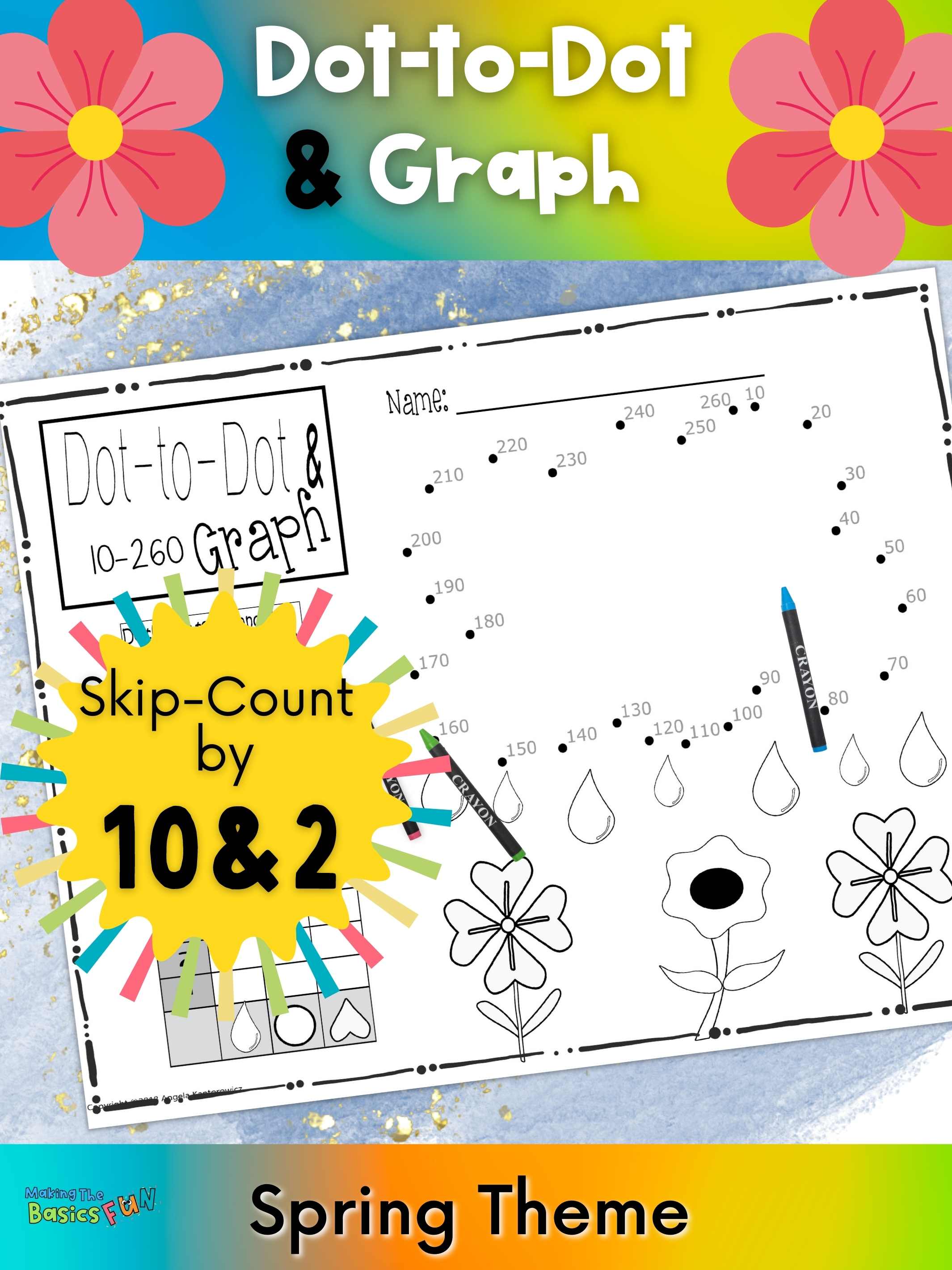 Dot-To-Dot & Graph Skip Count by 10 & 2 - Spring – Making The Basics ...