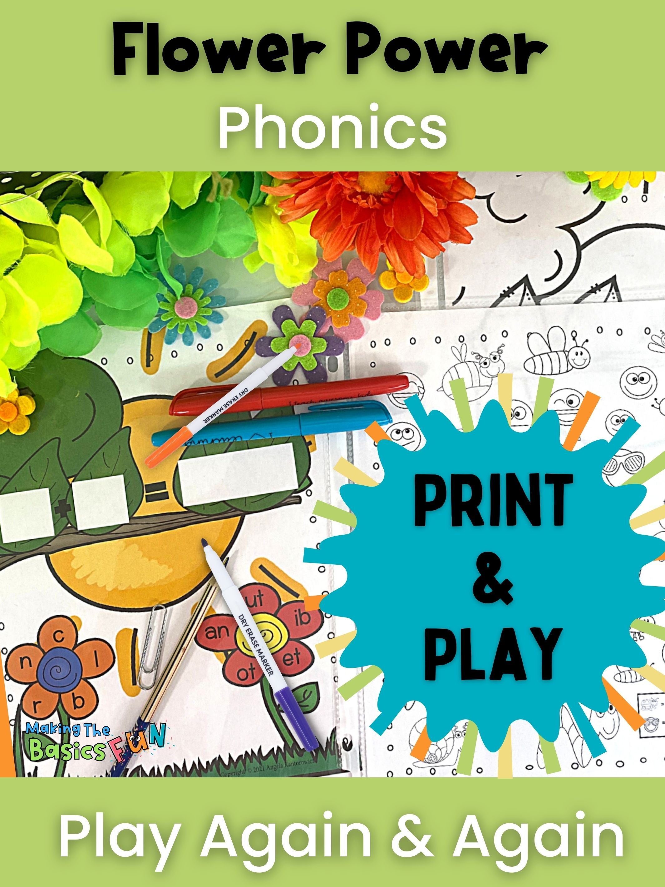 Phonics Spinner Game - Flower Power – Making The Basics Fun Store