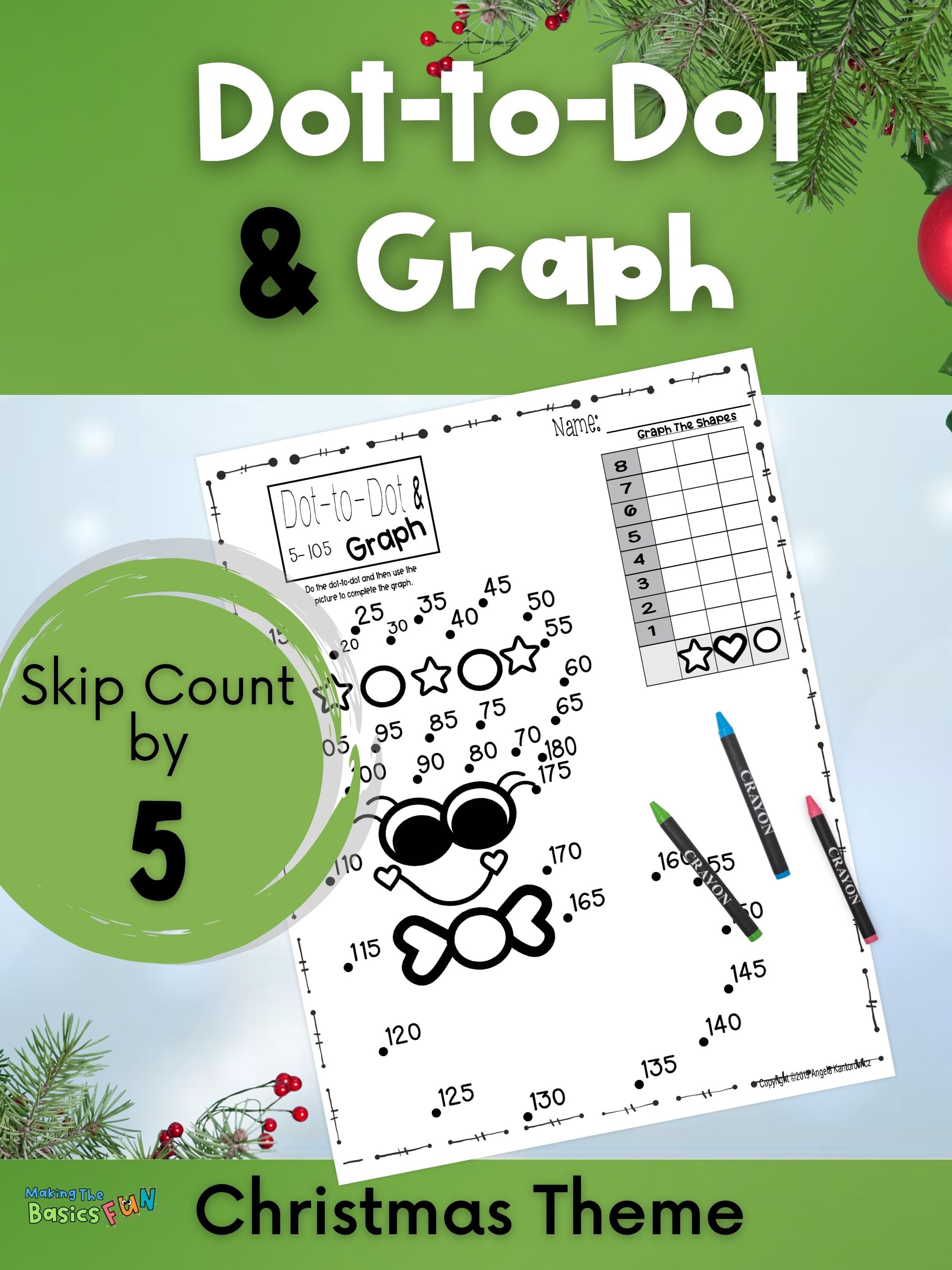 Dot-To-Dot & Graph Christmas Skip Counting by 5 – Making The Basics Fun ...