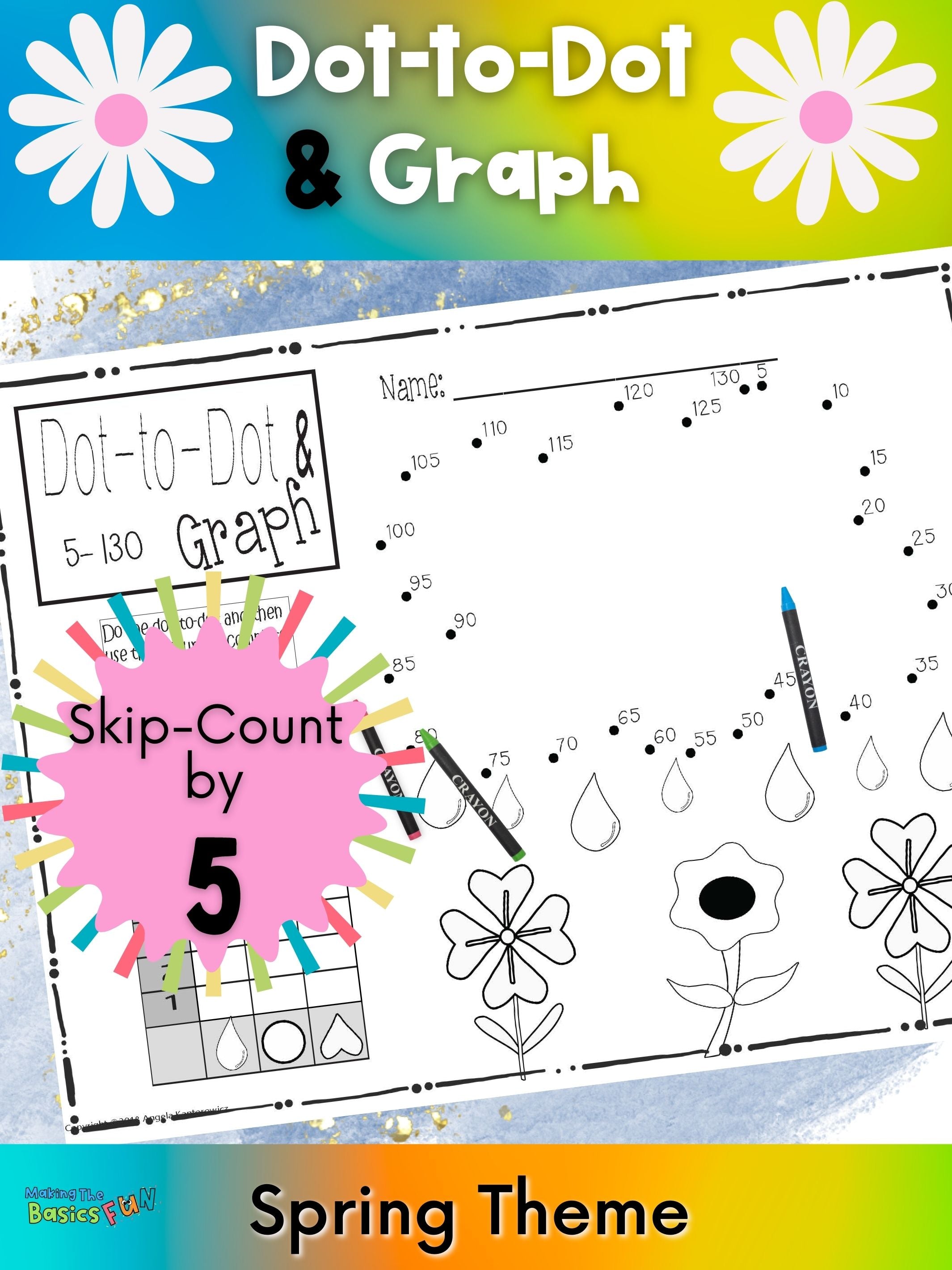 Dot-to-Dot & Graph Spring Skip Counting by 5 – Making The Basics Fun Store